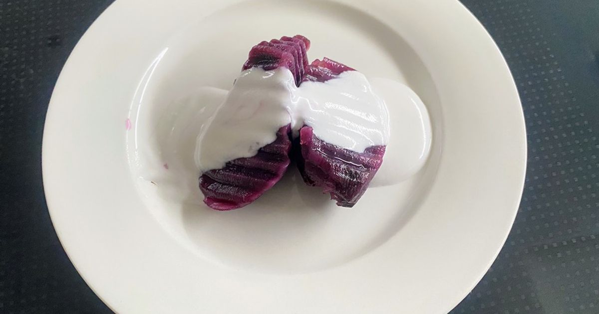 Purple Sweet Potato Syrup With Coconut Milk Recipe by Pakprawee - Cookpad