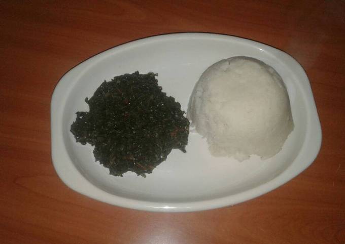 Managu spinach and ugali Recipe by jamby - Cookpad