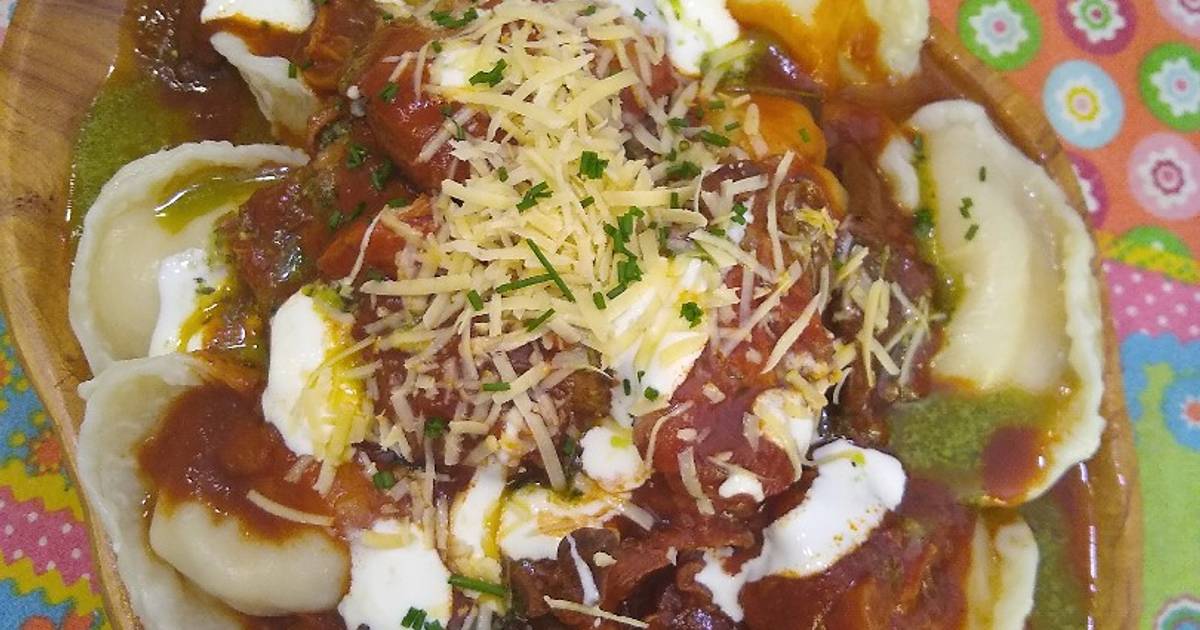 Agnolotis rellenos de ricotta con estofado de pollo Receta de Kele- Cookpad