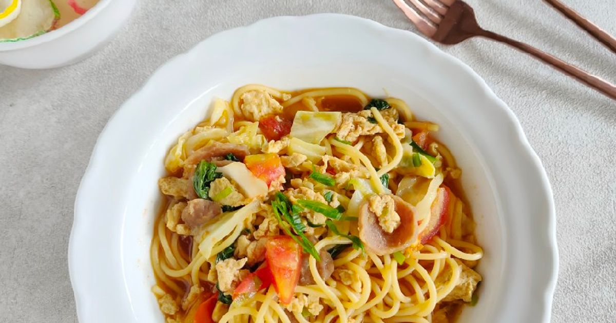 Resep Spaghetti Kuah Tek Tek oleh Erni0787 - Cookpad
