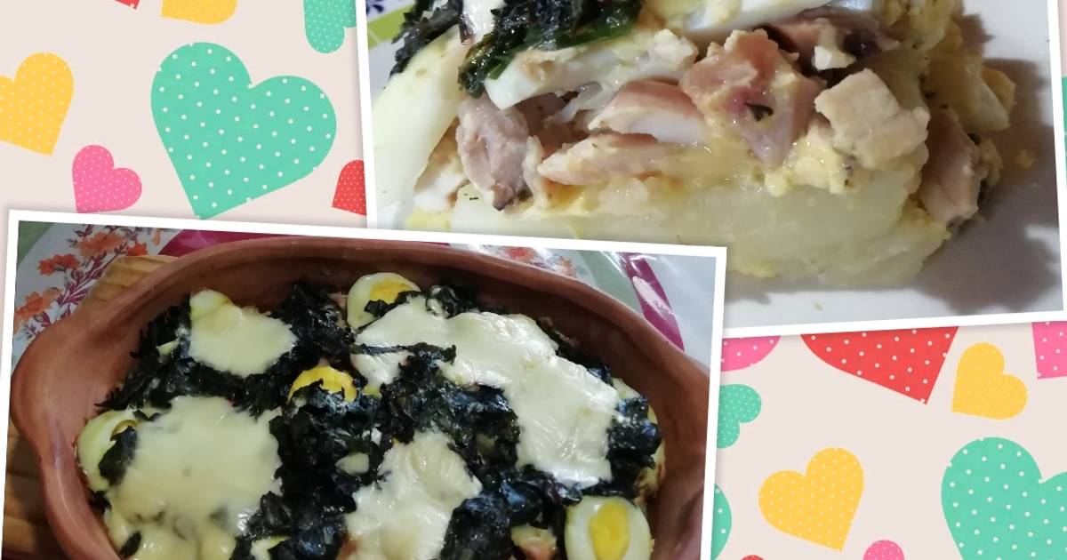 Pastel de pollo, papa y hojas de remolacha (2+1=3) Receta de Patricia ...