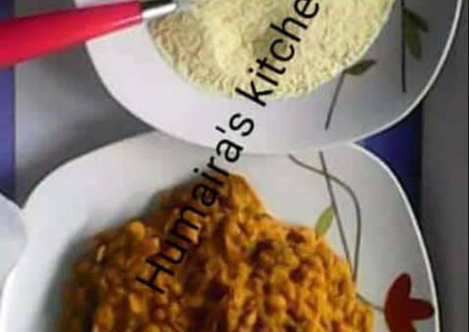 Baked beans with gari.(kwaki) Recipe by Humaira Adam - Cookpad