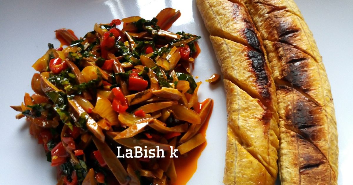 Oven Roasted Ripe Plantain With Ugba Sauce Recipe by Tonia Ugochukwu ...