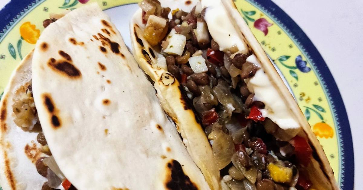 Taco de lentejas Receta de Brenda Aranda 🌿- Cookpad