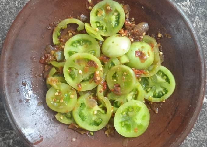 Resep Sambal Terasi Tomat Ijo Oleh Devalesha Kitchen Cookpad