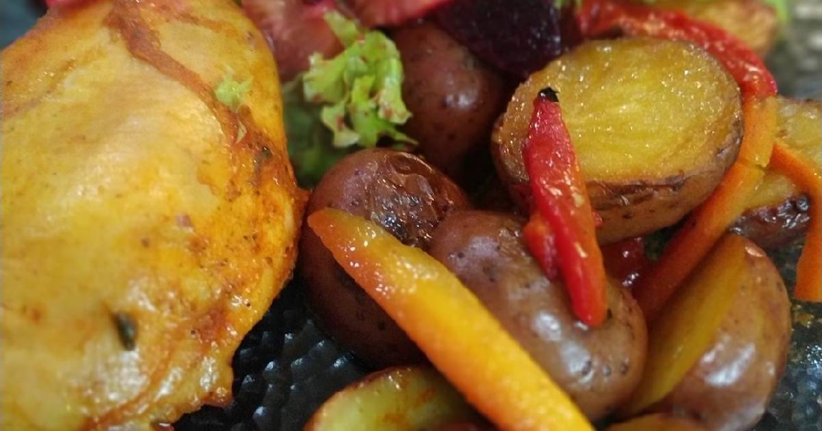 Pollo en bolsita con papines al horno 🍗🥔 Receta de Jessi B 🍀🇺🇾- Cookpad