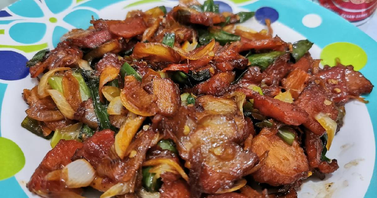 Resep Tumis babi asin daun bawang (non halal) oleh Arisa Oktavia - Cookpad