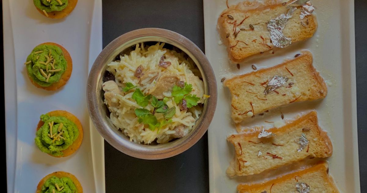 3 Course Meal Nimona Canapes, Shahi Chicken Pulao, Shahi Tukda Under 30 ...