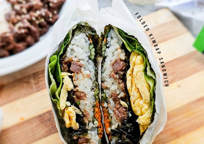 Resipi Beef Teriyaki Folded Kimbap Sandwich oleh Nihadriz Niha - Cookpad
