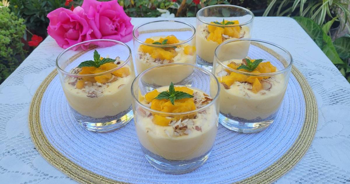 Postres de mango Receta de Carolina Olivera G.- Cookpad