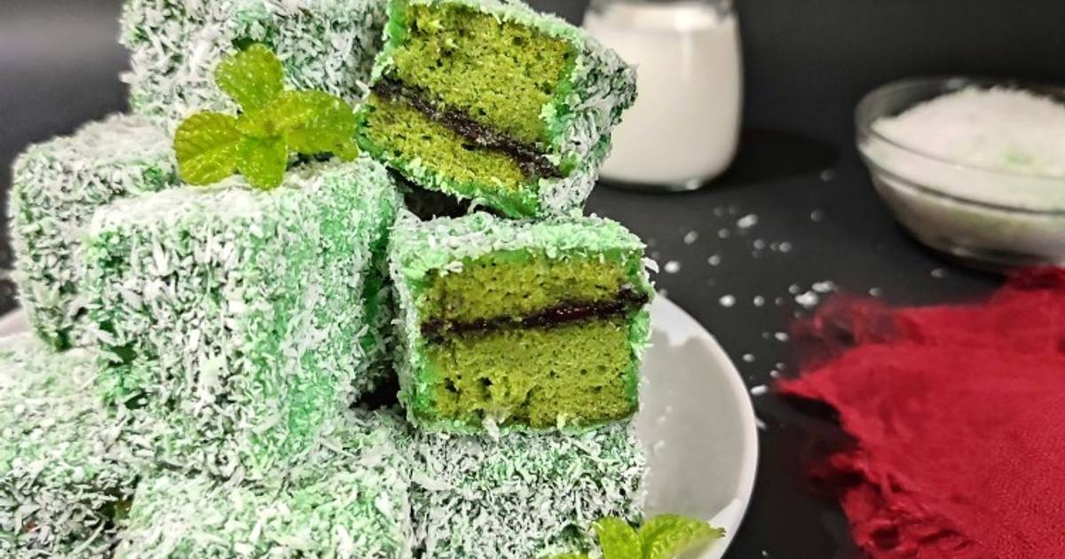 Resep Green Tea Lamingtons oleh Ellaelloet - Cookpad