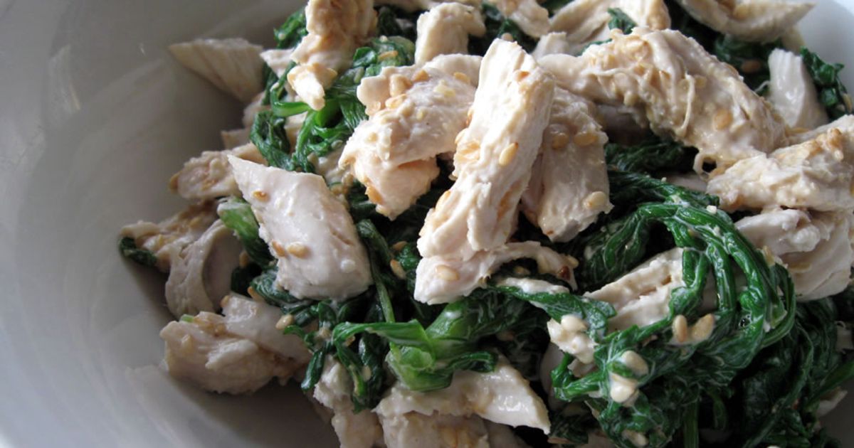 Shungiku (Edible Chrysanthemum) & Chicken Salad Recipe by Hiroko Liston ...