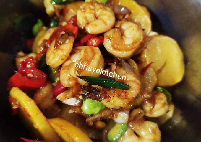 Resep Tumis udang petai kentang kecap oleh Chrisye Natalia Rachman ...
