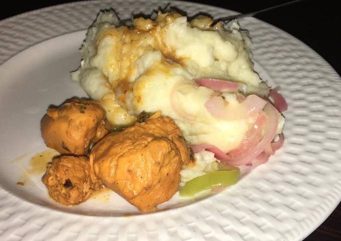 Puré de yuca con pollo al limón Receta de Angela Alcequiez- Cookpad