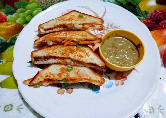 Amul cheese spread vegetable sandwich Recipe by Ramaben Joshi - Cookpad