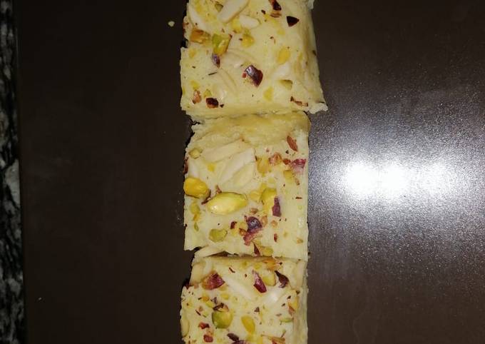 Milky mithai Recipe by Nafeesa Mustafa - Cookpad