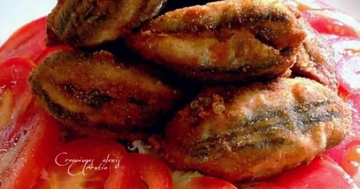 Brevas de boquerones rellenas de cebollino, ajos puerros y queso Receta ...