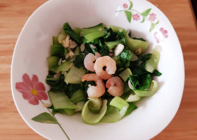 Resep Sawi sendok udang saos abalone #535 oleh angel aje 💟 - Cookpad