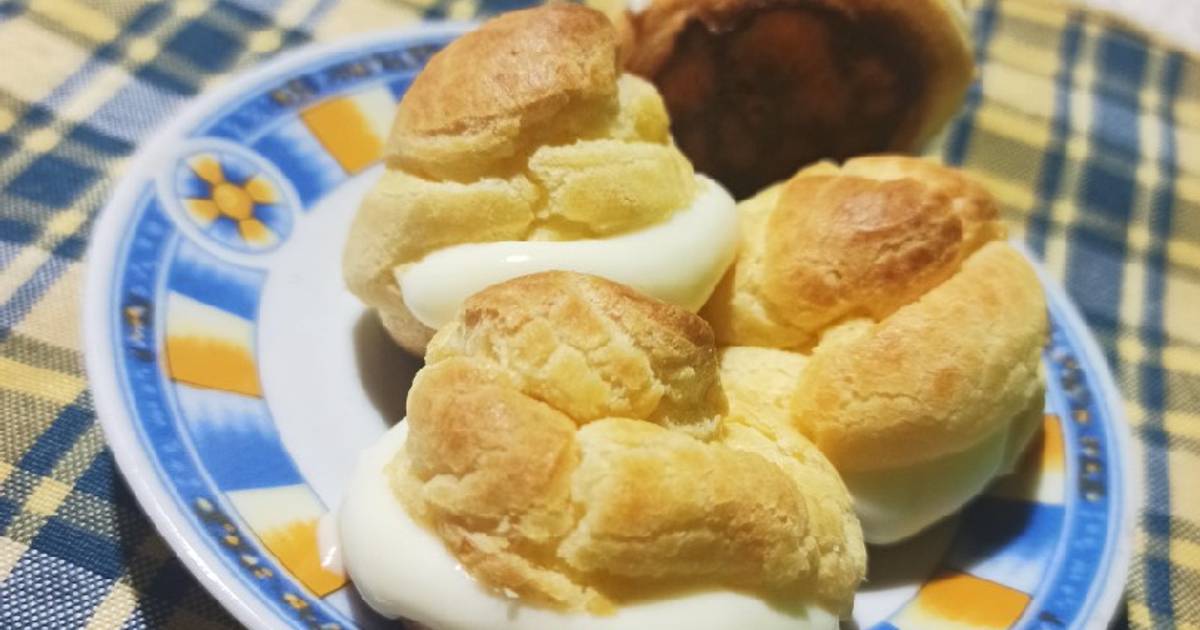 Masa bomba con relleno de crema Receta de Octavio- Cookpad