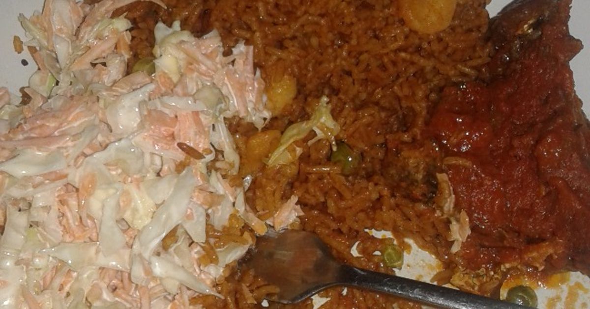 Shrimp Basmati Jollof Rice With Cole Slaw And Stewed N Recipe by ...
