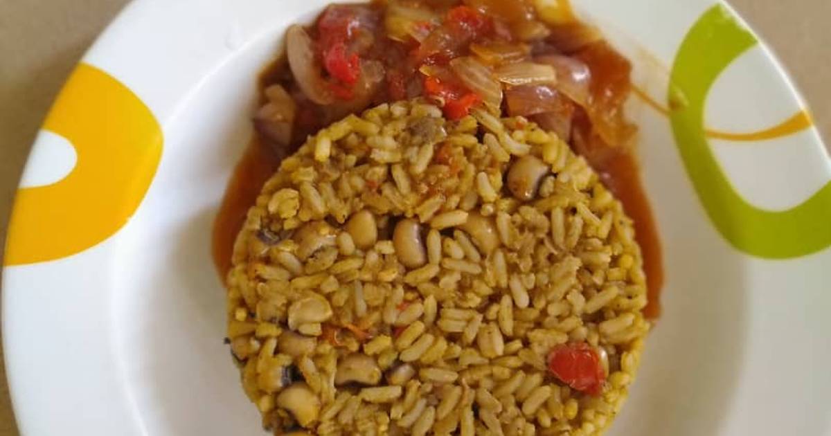 Rice & Beans Jollof Recipe by Aisha Mustapha Maina - Cookpad