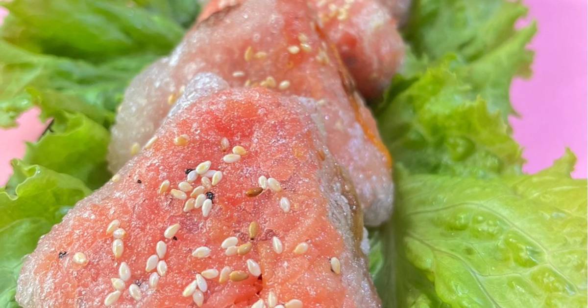 Resep Nasi Kepal Buah Naga Rice Paper oleh i_amallea - Cookpad