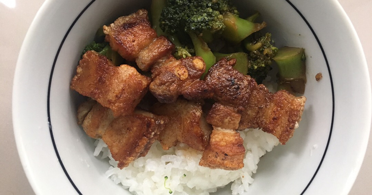 Crispy Pork Rashers With Sticky Jasmine Rice Recipe by Dominique ...