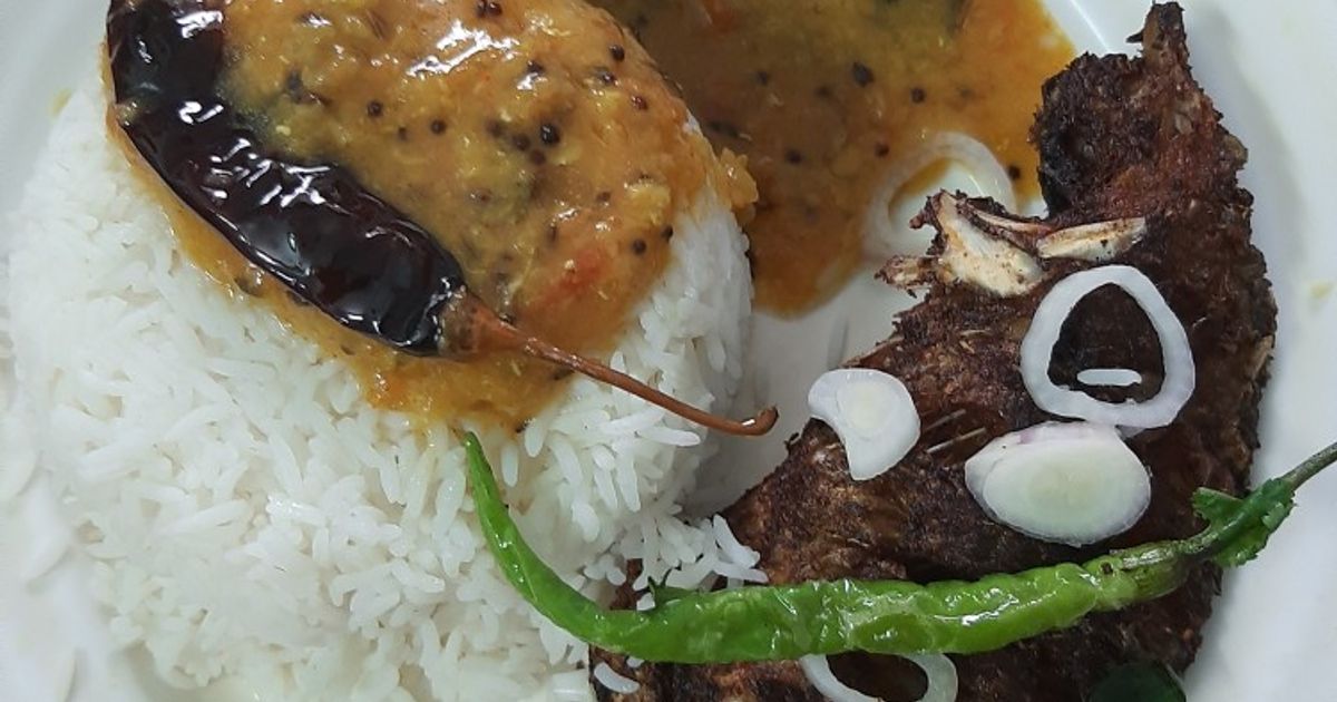 Fried Fish Khati Daal And Plain Rice Recipe by Syed Shahabaaz Mehdi ...