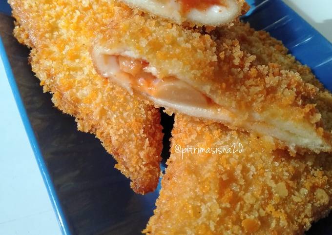 Resep Roti tawar goreng isi sosis oleh Pitri Masisna - Cookpad