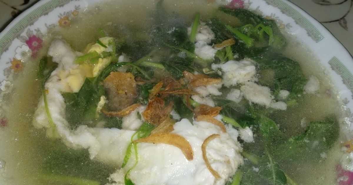 Resep Bayam Telur Kuah Bakso oleh Nia Agustino - Cookpad
