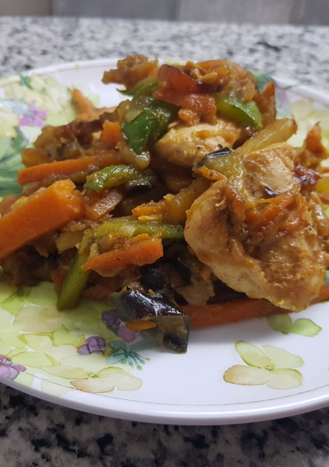 Verduras Con Pollo Al Wok Receta de Karen Zubiaurre- Cookpad