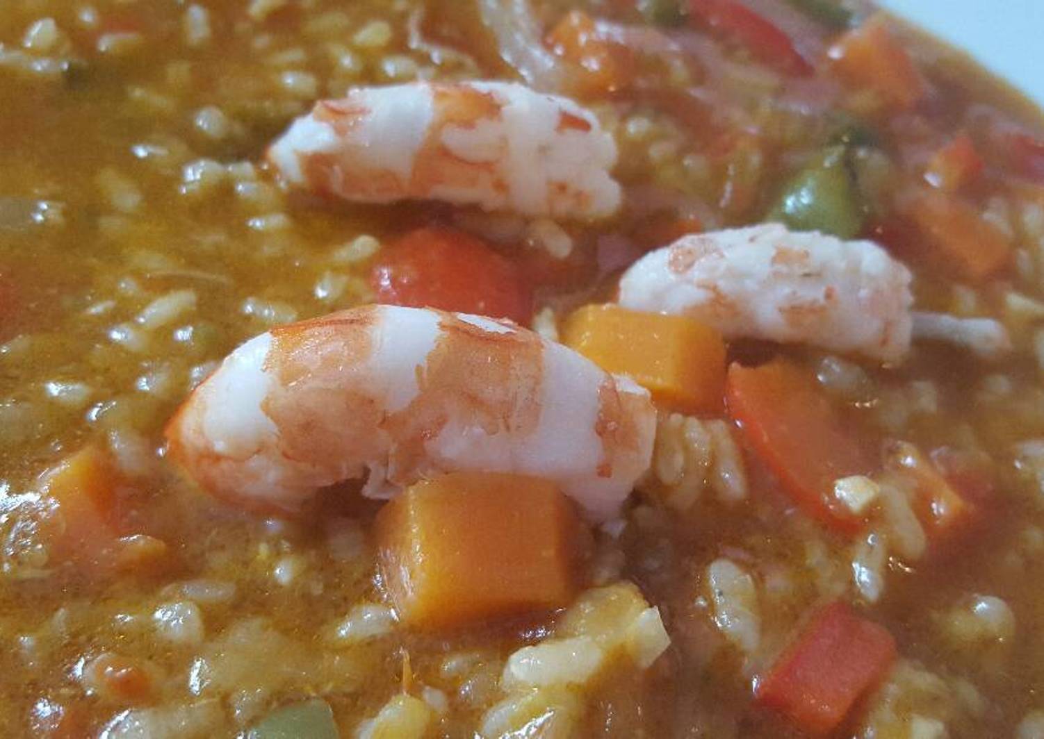 Arroz caldoso con Langostino Receta de Maria Perez Martin- Cookpad