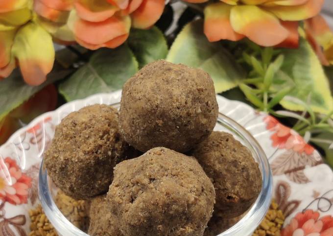 Methi Sattu Laddoos (Fenugreek seeds laddu) Recipe by Manisha Malvi ...
