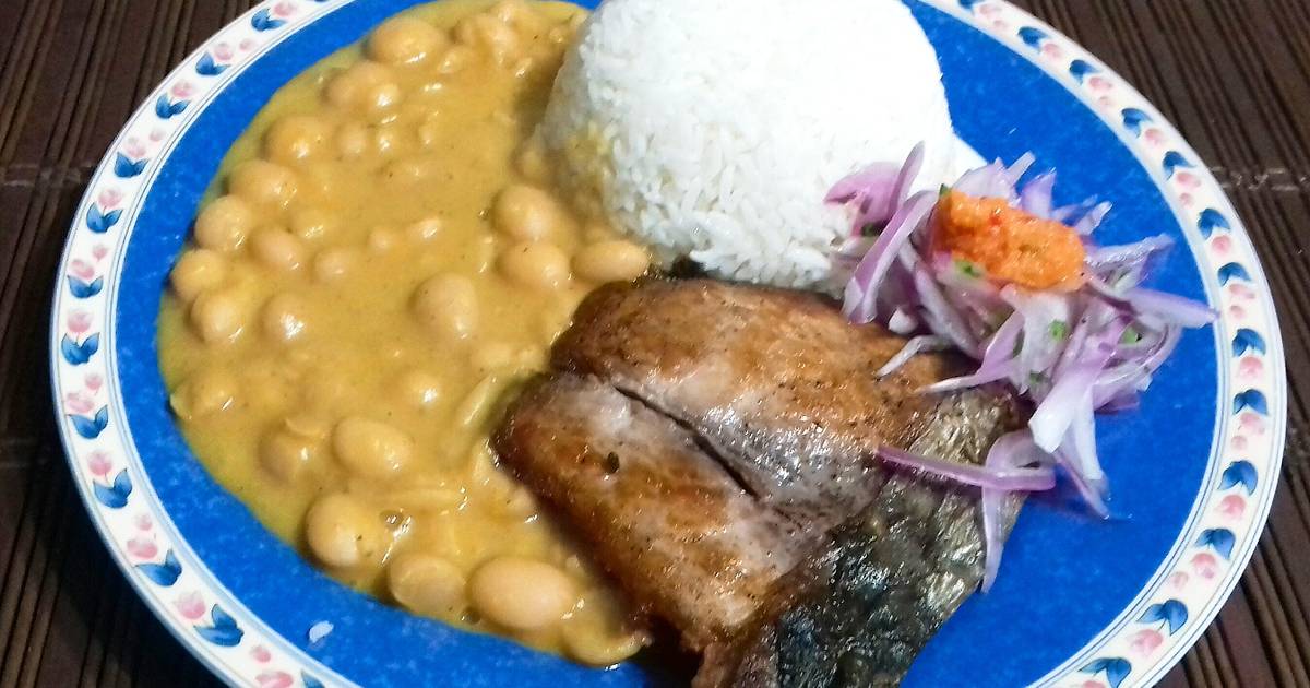 Frejol Caballero con Pescado Frito Receta de Diana Cordero- Cookpad