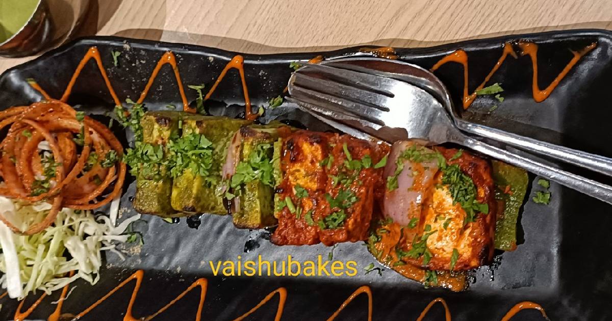 Paneer Tikka Hariyali Recipe by Vaishali Suhas - Cookpad