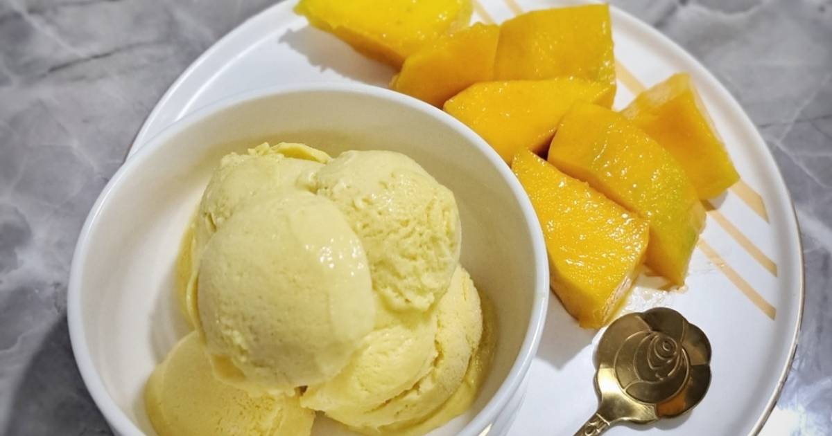 Resep Mango Ice cream | Es Krim Mangga oleh frida frida - Cookpad