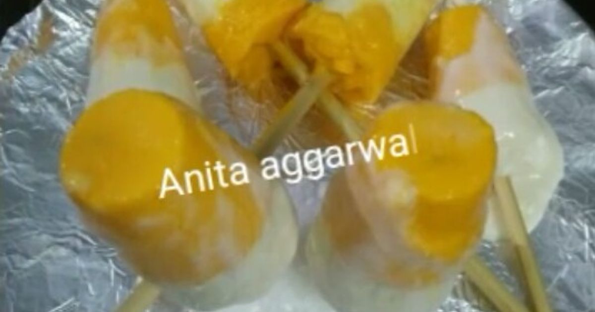 Indian Frozen Dessert Mango Bar(popsicle) With Curd Recipe by Anita ...