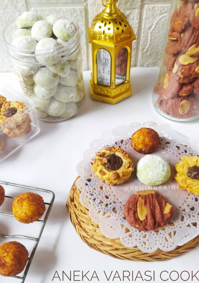 Resep 1 Adonan Kue Kering untuk Aneka (4) Variasi | Cookies Sat Set ...