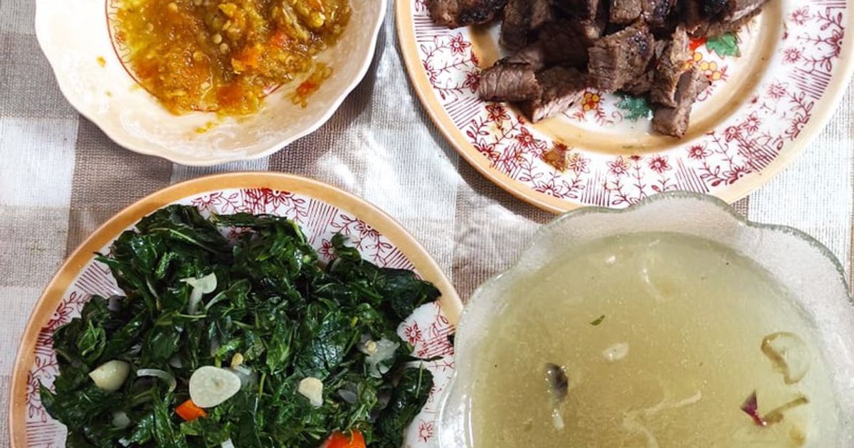 Resep Se’i Sapi (Sambal Bawang, Oseng Daun Singkong, Sup) Rumahan ...