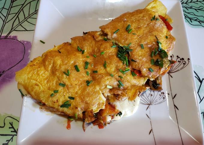 Omelette con verduras, queso y champiñón Receta de Constanza Daniela ...