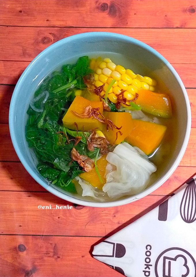 Resep 664. Sayur Bening (Bayam, Labu Kuning, Kol Dan Jagung) oleh Eni ...
