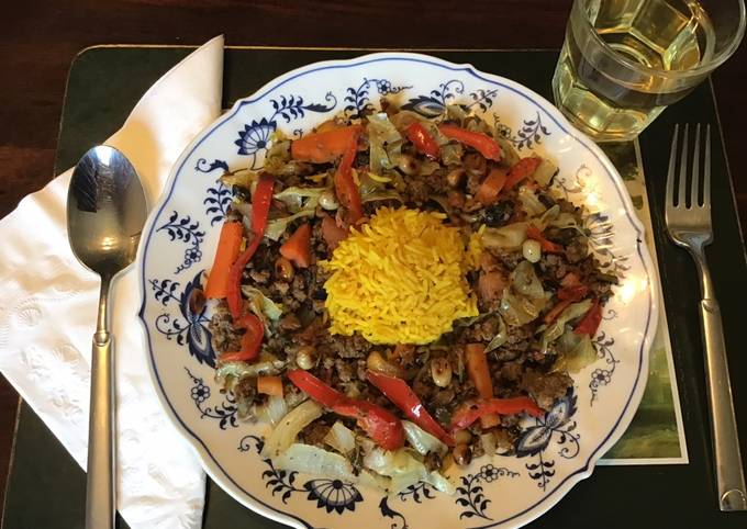 California Farm Stirfried Ground Beef with Roasted Peanuts Recipe by ...