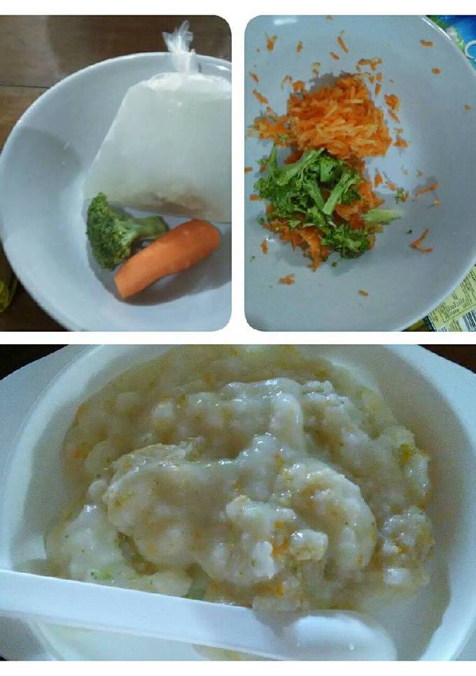 Resep MPASI 8-9m Bubur Saring Ayam Keju oleh Diah Chanifa - Cookpad