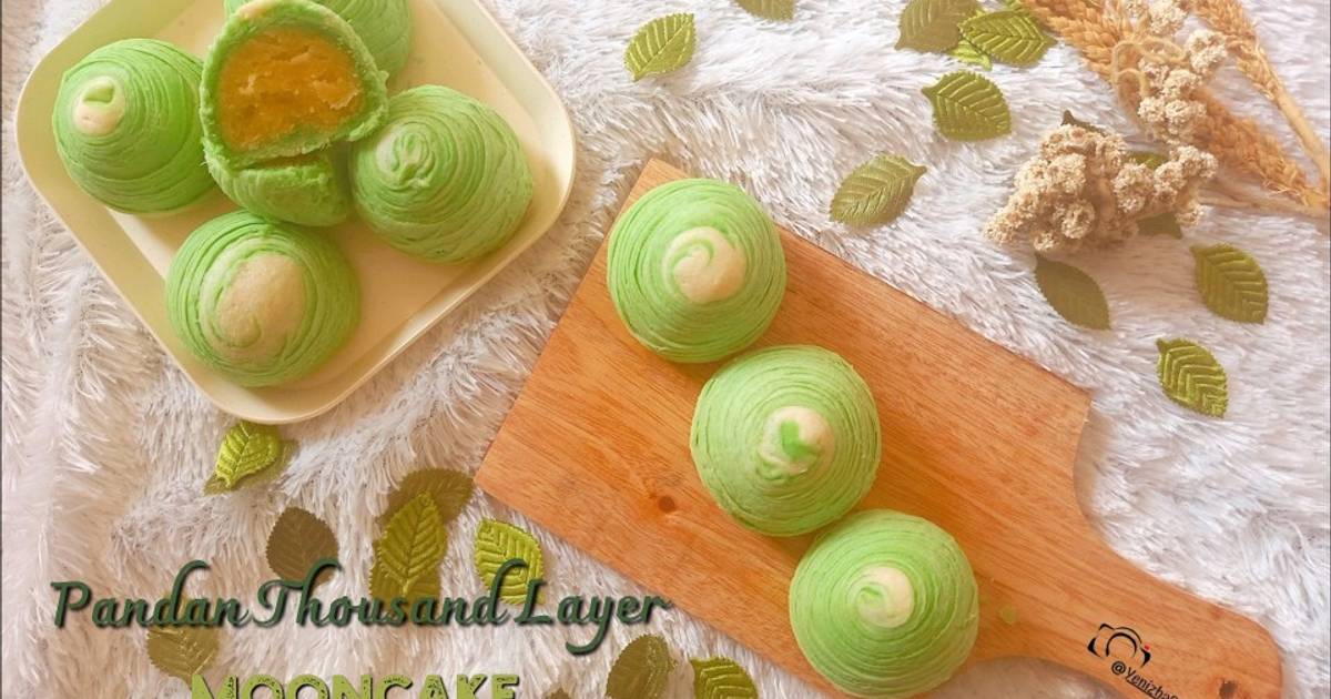 Resep 33).Pandan Thousand Layer Mooncake oleh Dapoer Bunda Delizha ...