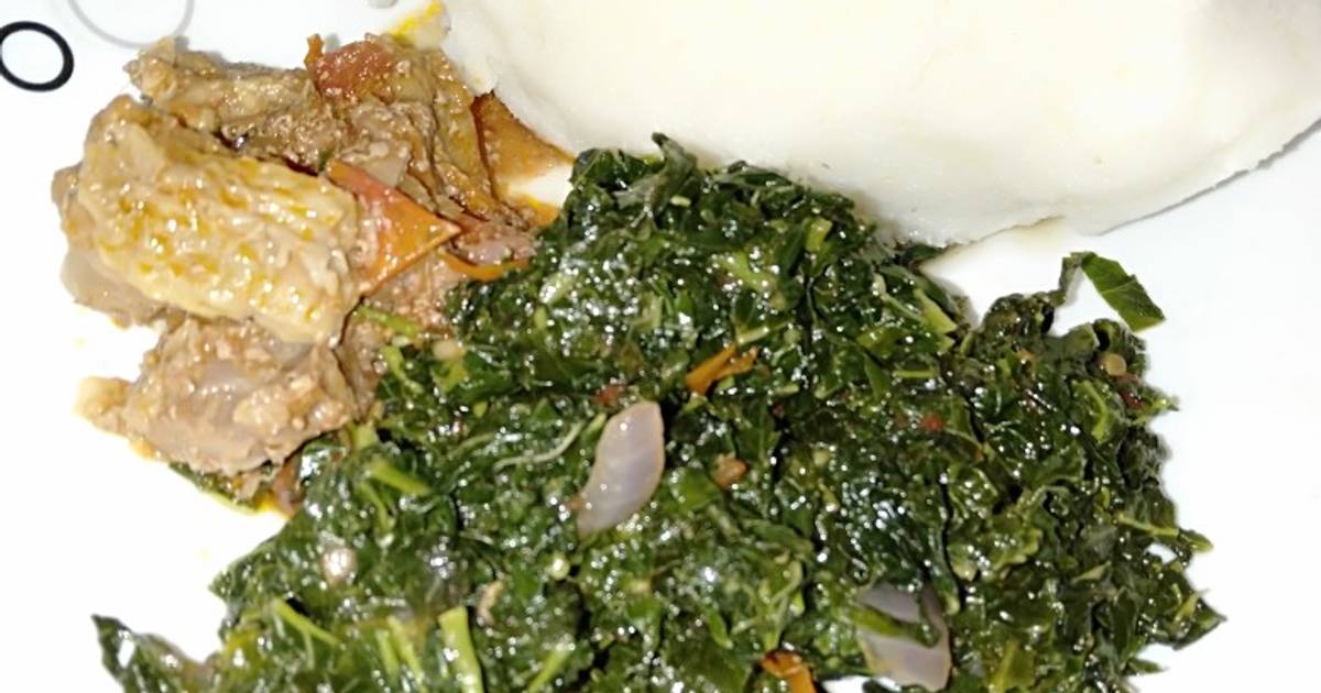 Ugali mchicha manyake Recipe by Gracie - Cookpad