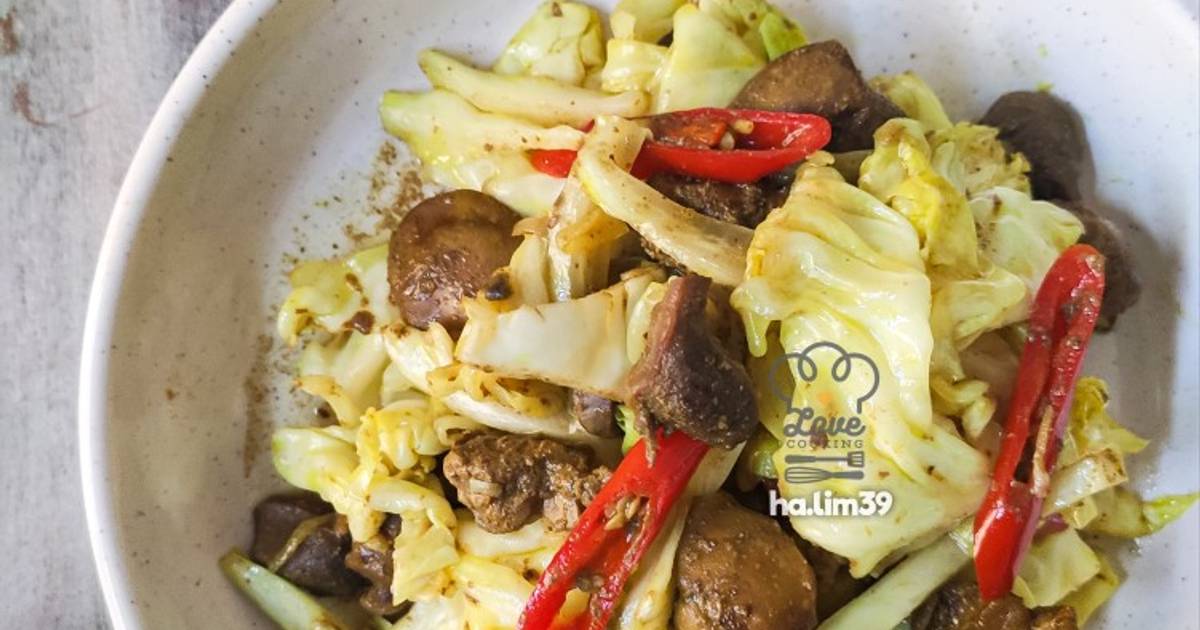 Resipi Kobis Goreng Pedal Dan Hati Ayam oleh ha.lim39 - Cookpad