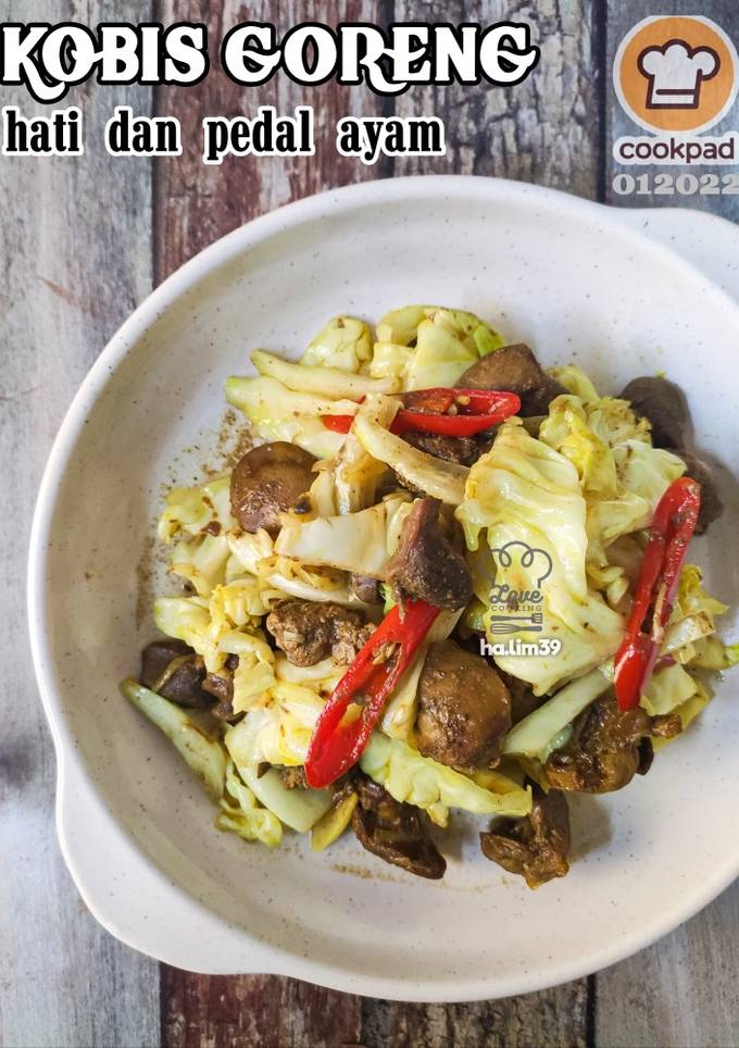 Resipi Kobis Goreng Pedal Dan Hati Ayam oleh ha.lim39 - Cookpad