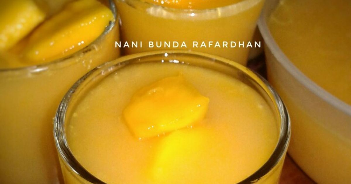 Resep Puding Mangga Ala Bunda Fardhan oleh Nani Bunda Rafardhan - Cookpad