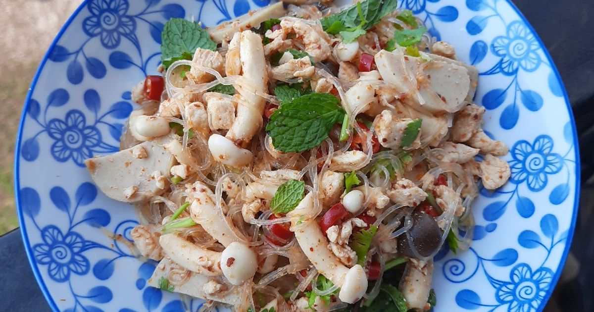 สูตร ลาบไก่วุ้นเส้น โดย DA Suchada - Cookpad