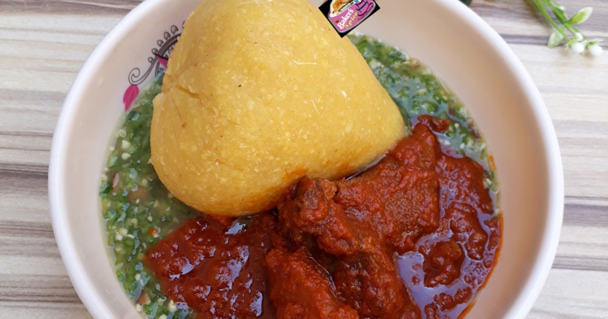 Eba, Okro Soup & Stew Recipe by Bakers spice - Cookpad